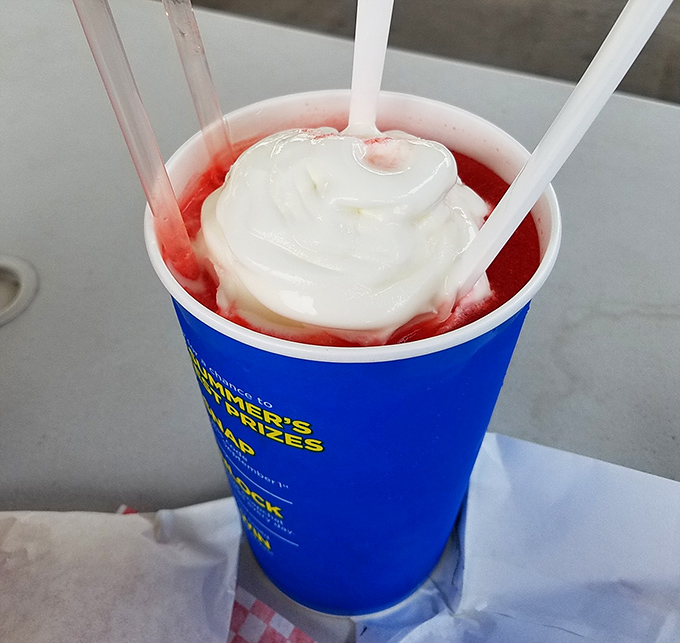 Summer in a cup! This frosty float creates that perfect moment when ice cream meets fizzy delight &ndash; childhood nostalgia with every sip.