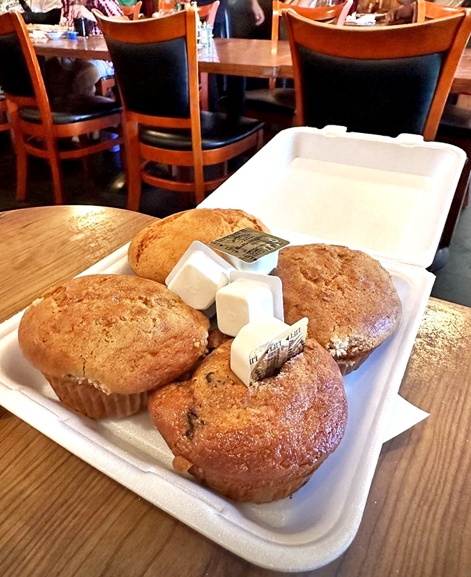 Muffins that look like they jumped straight out of a 1950s baking contest – the kind grandmothers would arm-wrestle over for recipe rights.