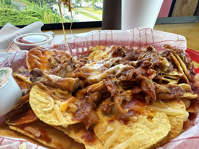 BBQ nachos: where Tex-Mex meets Pennsylvania smoke in a beautiful collision of cultures that your taste buds will write sonnets about.