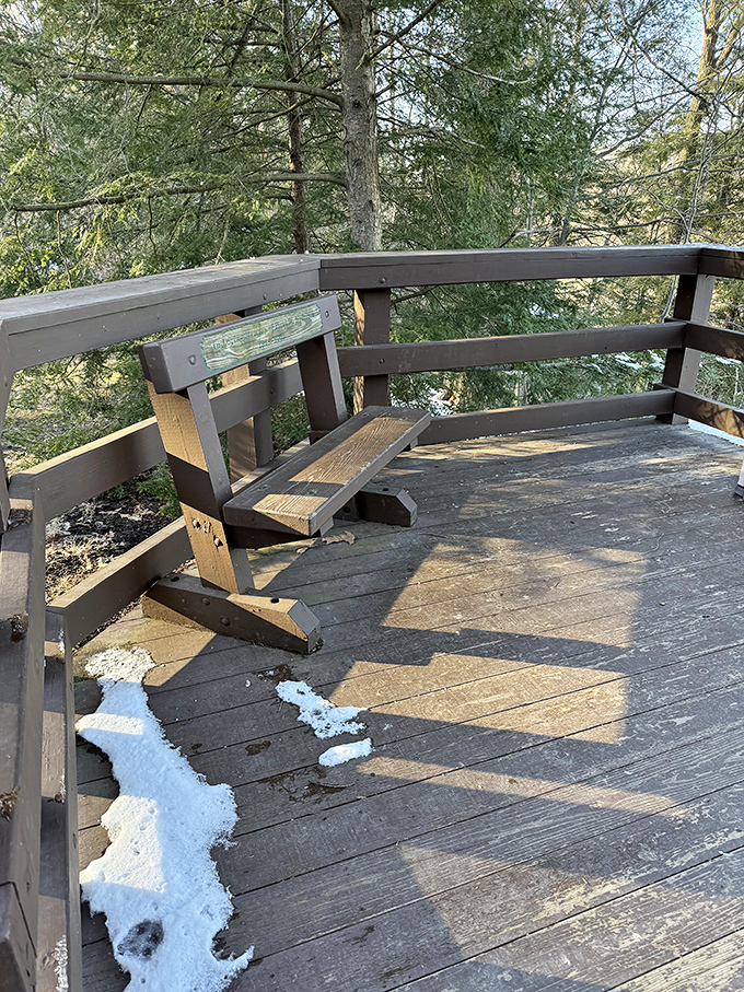 The perfect thinking bench: Where life's problems shrink in proportion to the vastness of the view before you.