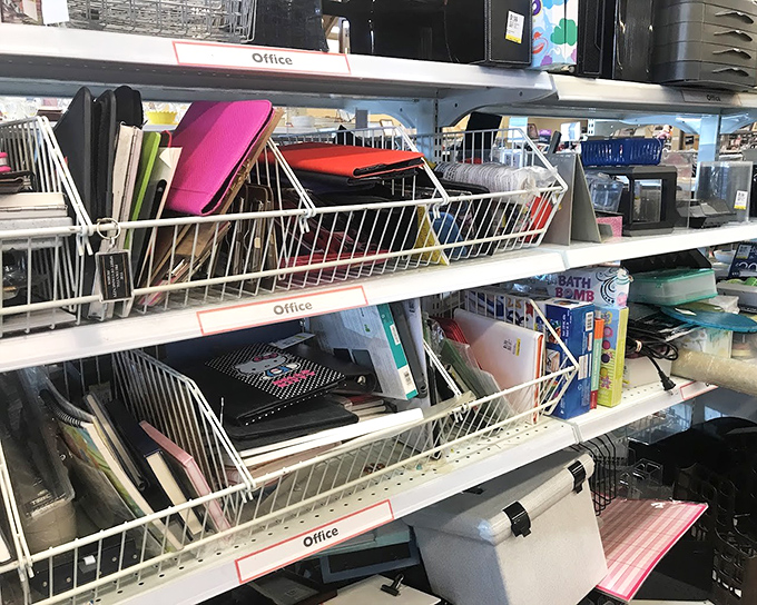 Office supplies in organized chaos&mdash;yesterday's abandoned planners and notebooks ready to capture tomorrow's brilliant ideas and grocery lists.