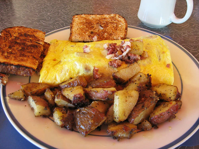 The Western omelet and home fries combo&mdash;proof that simplicity, when done right, beats complexity every time. Breakfast as it was meant to be.