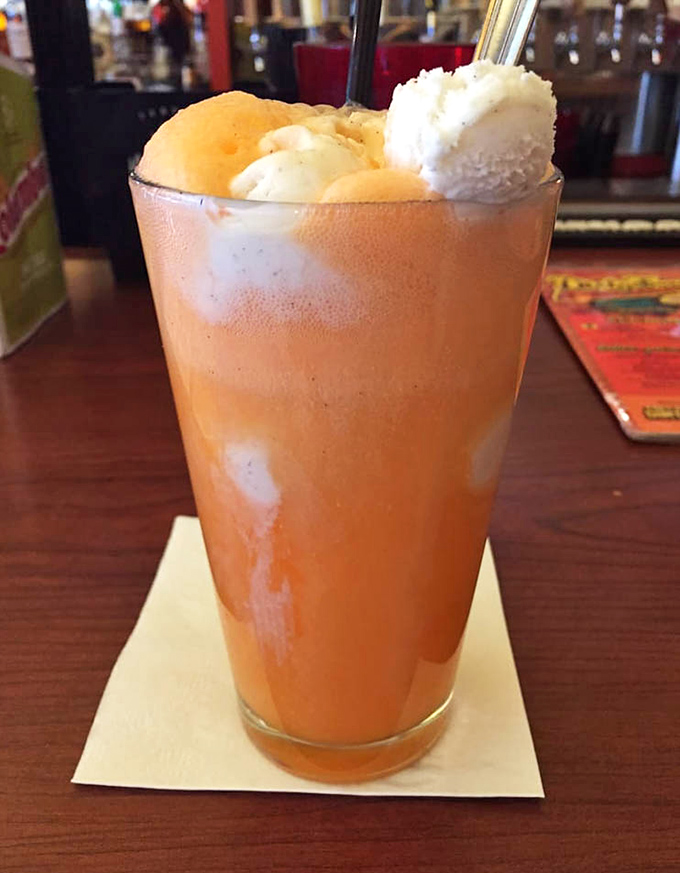 The orange soda float&mdash;where childhood nostalgia meets adult indulgence in a glass that somehow makes you feel both sophisticated and eight years old.