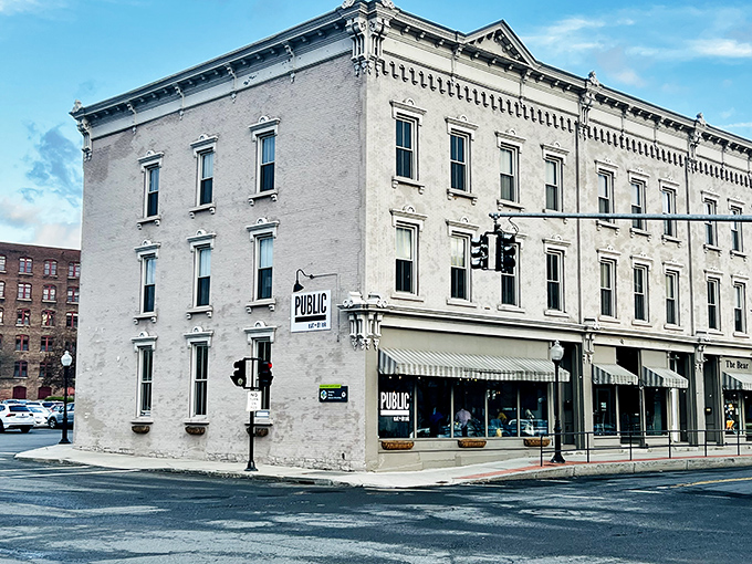 PUBLIC eat+drink anchors this downtown corner with industrial-chic style, serving up locally-sourced comfort food that elevates without intimidating.