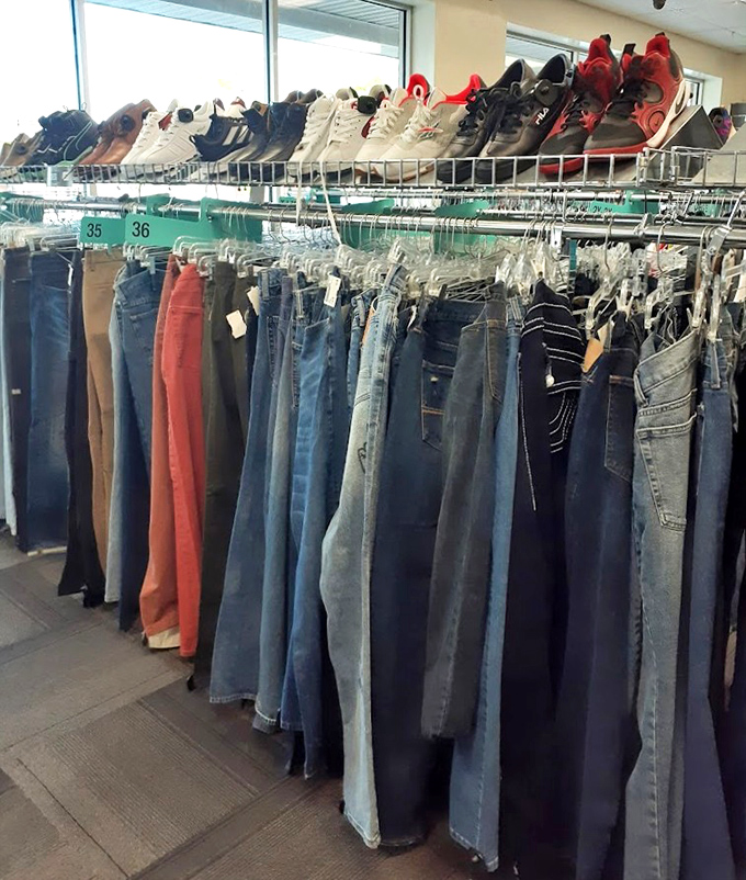 Perfectly organized pants sections make finding your size feel less like archaeology, more like shopping.