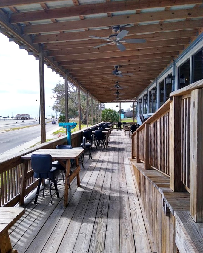 The patio doesn't just offer seating &ndash; it offers perspective. Ocean breezes and wooden planks create the perfect seafood dining soundtrack.