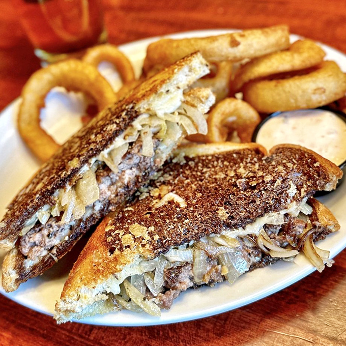 The patty melt&mdash;that glorious intersection where burger meets grilled cheese. Those perfectly grilled onions are the supporting actors who steal the show.