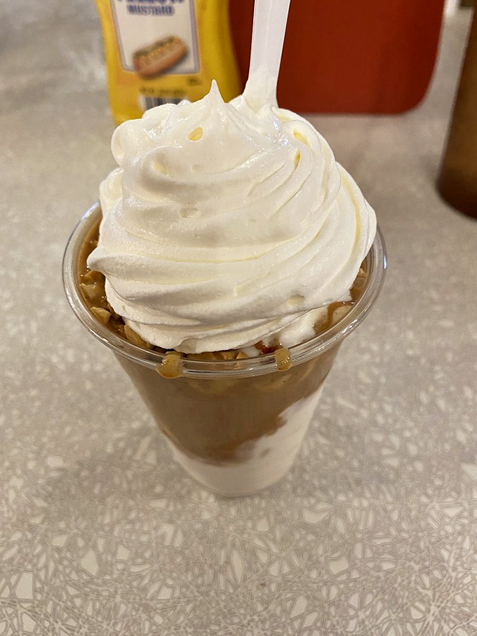 The peanut butter sundae doesn't just satisfy a sweet tooth&mdash;it throws a full-blown celebration for it, complete with whipped cream party hats.