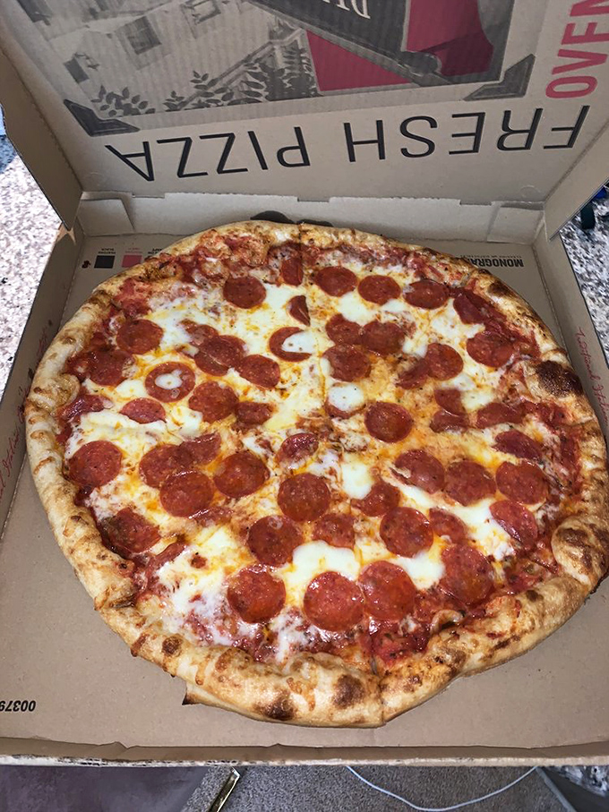 The pepperoni pizza that launched a thousand cravings, with that perfect ratio of sauce to cheese to meat.