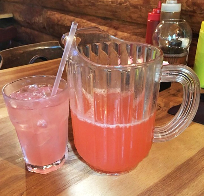 Nothing complements barbecue like this pitcher of pink lemonade – sweet, tart, and refreshing enough to cut through all that smoky richness.