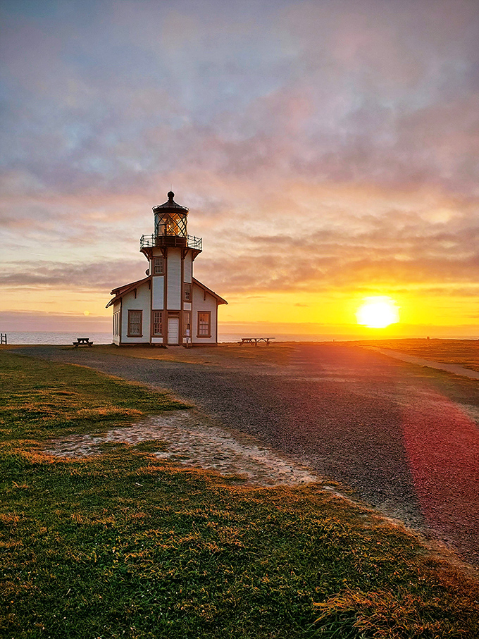 Point Cabrillo Lighthouse at sunset&mdash;where maritime history meets Instagram gold in a scene that would make Winslow Homer reach for his paintbrush.