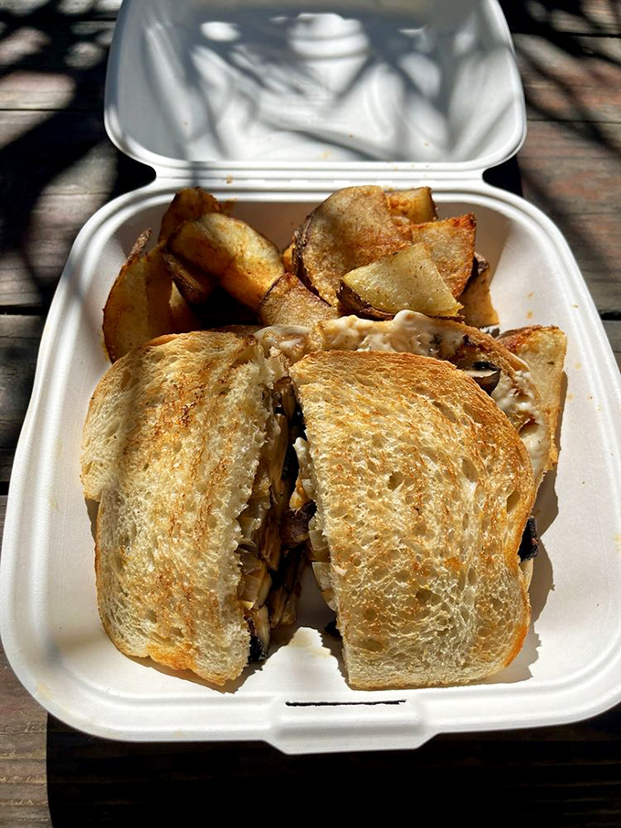 Sandwiches are usually just lunch. This grilled portobello creation is more like an edible love letter to fungi, with crispy potatoes playing wingman.