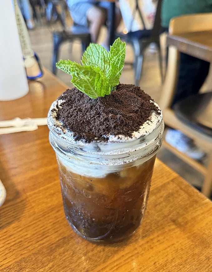 Not your average iced coffee&mdash;this "potted" dessert drink comes with a mint "plant" sprouting from chocolate "soil." Gardening never tasted so good!