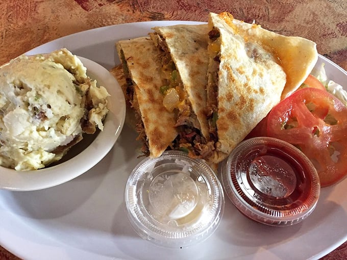Quesadillas that bridge cultures &ndash; crispy, gooey, and stuffed with enough filling to make your cardiologist wince and your taste buds applaud.
