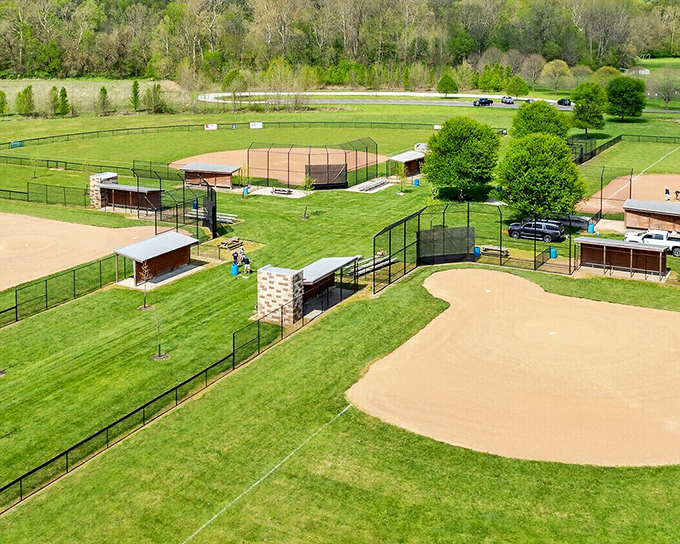 Baseball diamonds in the rough &ndash; Raccoon Valley Park offers America's pastime with a backdrop that makes even strikeouts seem picturesque.