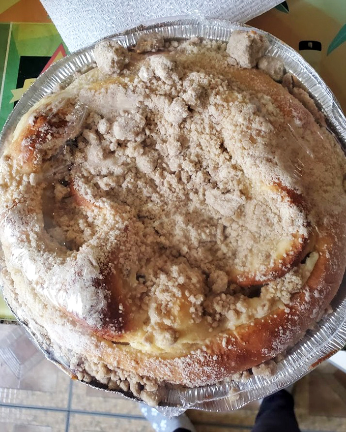 This crumb-topped creation isn't just a pastry; it's a reason to get out of bed in the morning, even on a Monday.