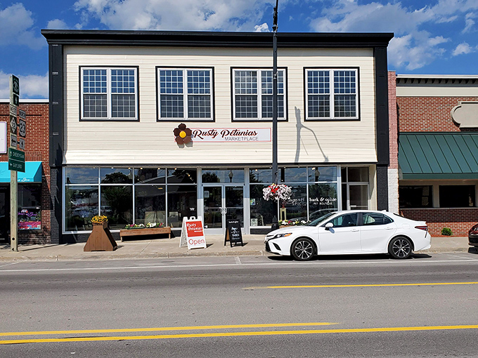Rusty Petunias Market & Art brings a splash of creativity to Alpena's main street, proving small towns often hide the most delightful shopping surprises.