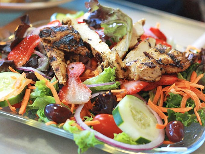 A garden on a plate&mdash;this colorful salad with grilled chicken proves that "eating your vegetables" can be the main event rather than a chore.