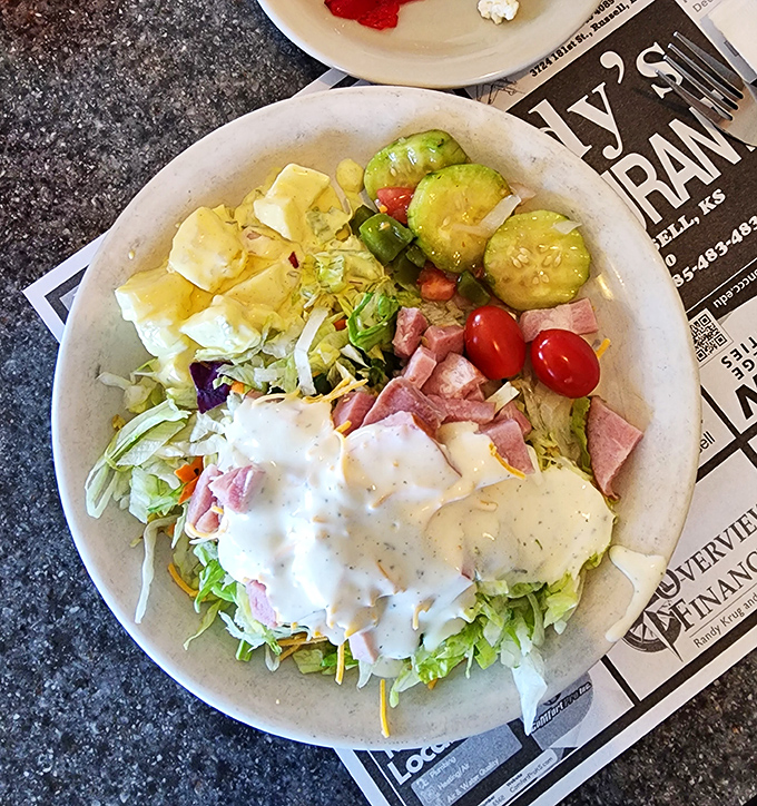 A chef's salad that proves vegetables can be more than an obligation&mdash;they can be a canvas for ham, cheese, and creamy dressing.