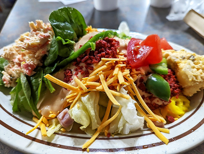 This isn't just a salad&mdash;it's a colorful rebellion against the notion that buffet vegetables are an afterthought. Fresh, vibrant, and actually appetizing.