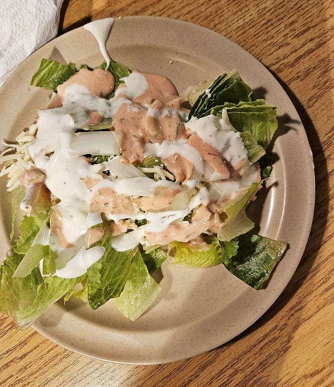 Even the salads get the Louisiana treatment—a refreshing interlude between heartier selections or a noble attempt at balancing out your buffet choices.