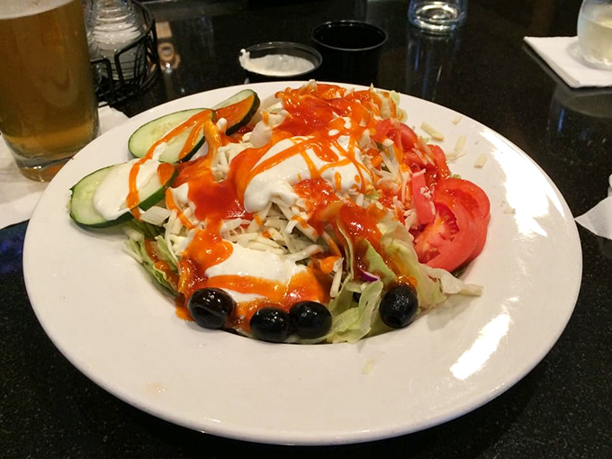 Even the salads here break the rules&mdash;this colorful creation proves that "eating your vegetables" can be the main event, not just virtuous obligation.