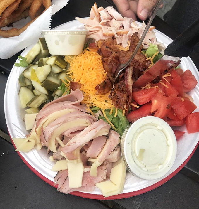 This isn't just a salad &ndash; it's a colorful celebration of fresh ingredients that somehow holds its own in a temple of comfort food.