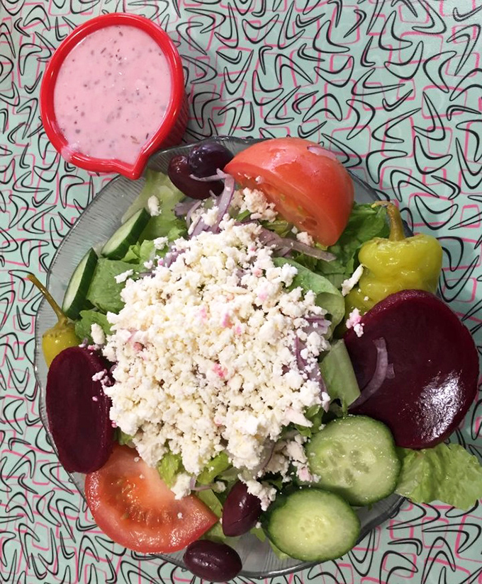 Even the salads here look like they mean business, topped with enough feta to make Zeus jealous.