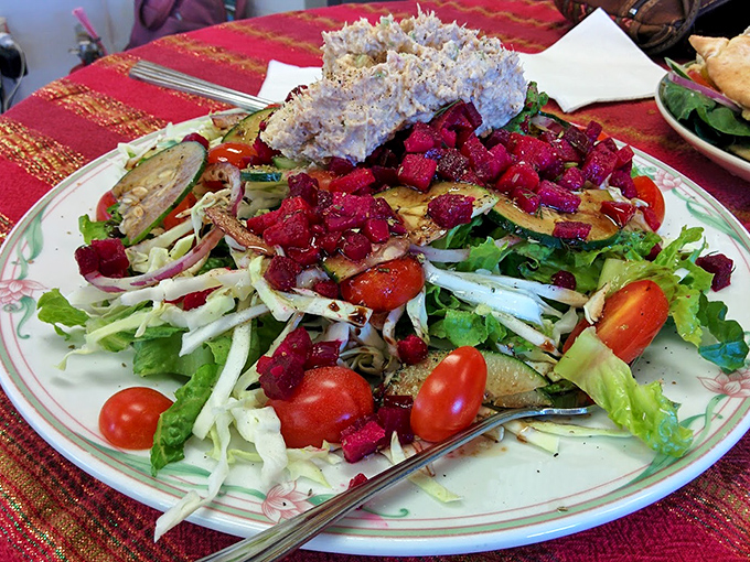 A salad that's actually exciting! Those vibrant beets and fresh vegetables aren't just healthy &ndash; they're proof that Eastern European cuisine isn't all about heaviness.