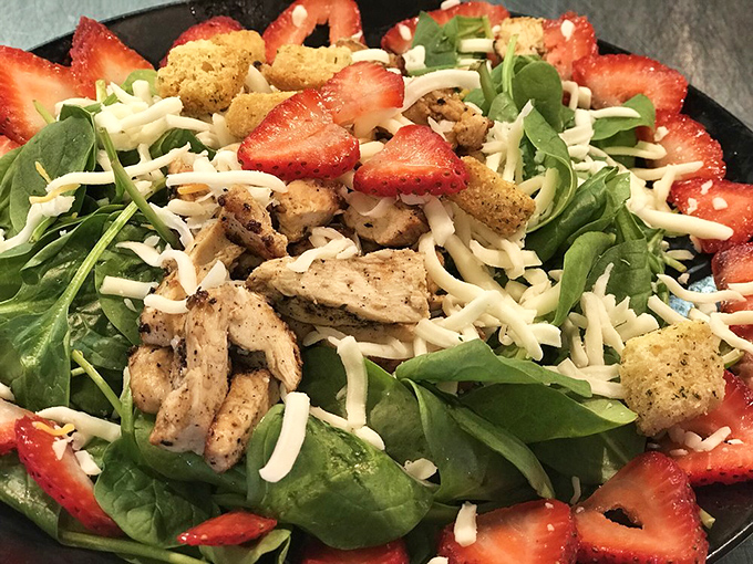 Even their salads mean business&mdash;fresh strawberries and grilled chicken prove healthy eating doesn't have to be punishment.