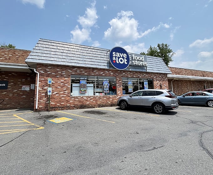 The Save A Lot food store embodies Hancock's practical approach to living well without breaking the bank&mdash;essential services without big-city markups.