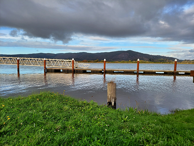 Wooden docks and peaceful waters make the perfect backdrop for South Bend's waterfront, where working boats still ply.