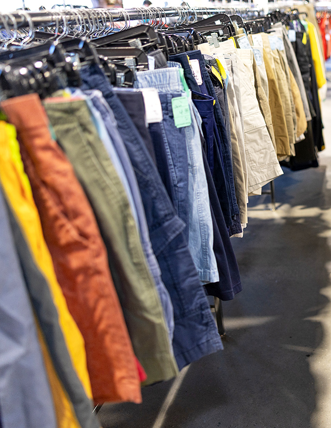 A rainbow of possibilities hanging in perfect formation. Finding your perfect fit here feels like winning a small lottery.