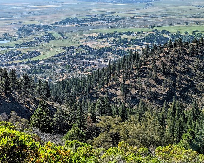 The view from above reveals Genoa's perfect positioning&mdash;a verdant island nestled between mountain majesty and high desert expanse.