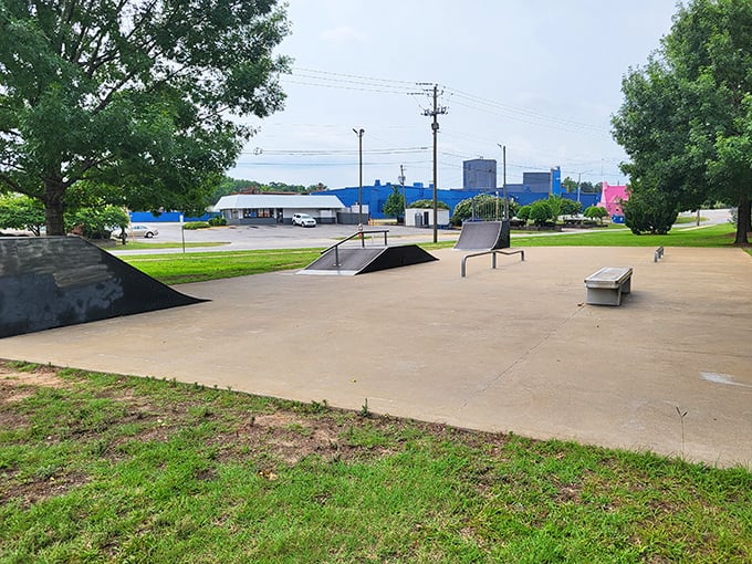 The community skate park shows Brewton caters to all generations, where grandkids can visit without grandparents needing a second mortgage.