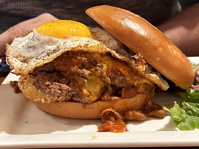 Meet the Slinger Burger Special&mdash;a beautiful mess topped with a sunny-side-up egg that's just waiting to create that Instagram-worthy yolk cascade.
