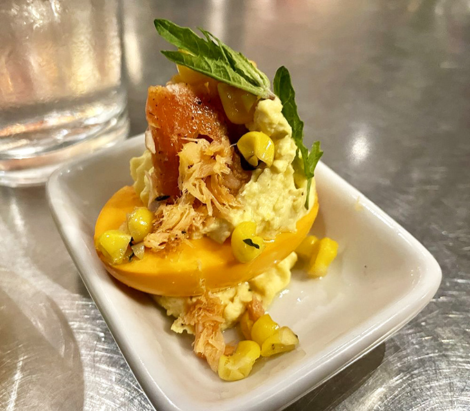 This isn't just a deviled egg; it's a tiny seafood masterpiece that makes you wonder why all appetizers can't aim higher.