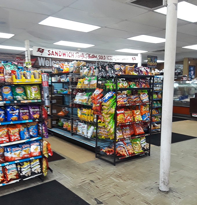 Snack heaven awaits between sandwich runs, with colorful bags promising the perfect crunchy companion to your deli creation.