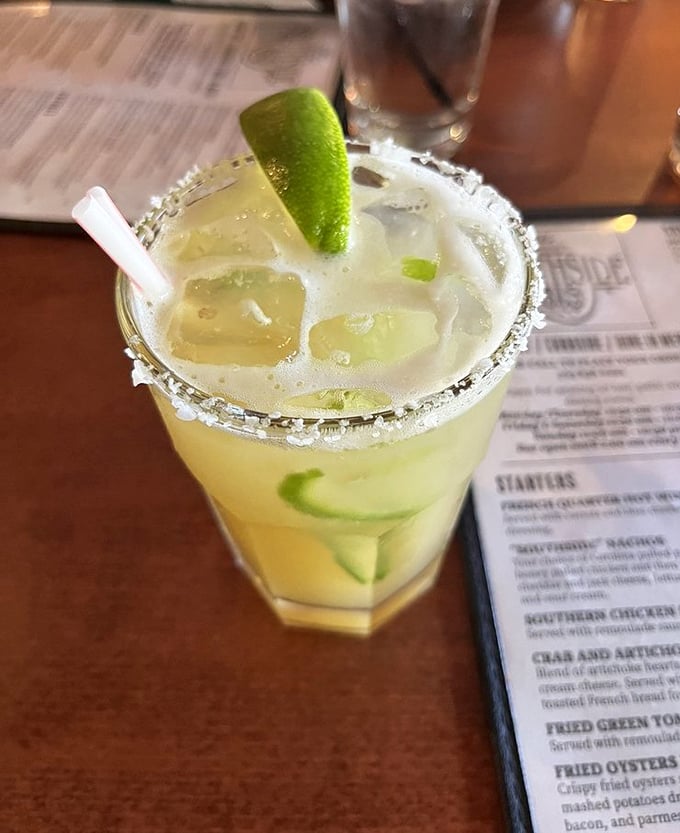 This isn't just a margarita&mdash;it's a spicy paloma vacation in a salt-rimmed glass, complete with a lime wedge passport.