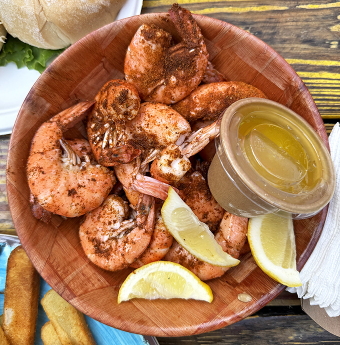 These peel-and-eat shrimp, dusted with spices and served with lemon wedges, are the ocean's perfect finger food. Napkins required, formality not.