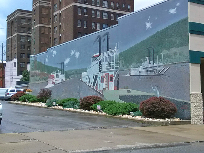 Steubenville's riverboat heritage lives on through vibrant murals, transforming ordinary walls into windows to a storied past that still shapes the city.