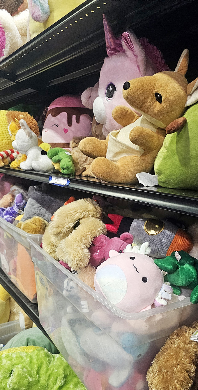 A fashionista's playground where scarves dance with possibility. That tie-dye number could be your next beach cover-up or boho wall hanging.