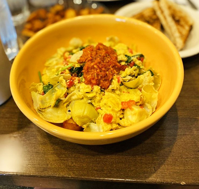 A sunny bowl of morning goodness that proves vegetables can absolutely belong at breakfast when they're treated with this much respect.