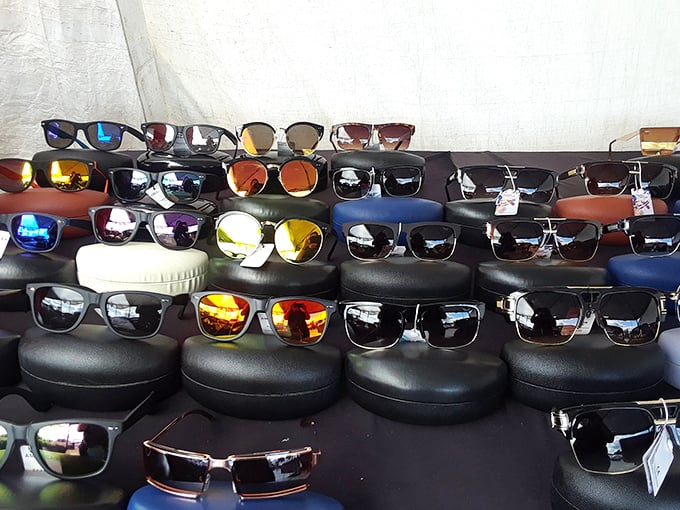 Sunglasses galore! Finding your perfect pair here is like dating &ndash; try on twenty until you find the one that doesn't make your face look weird.