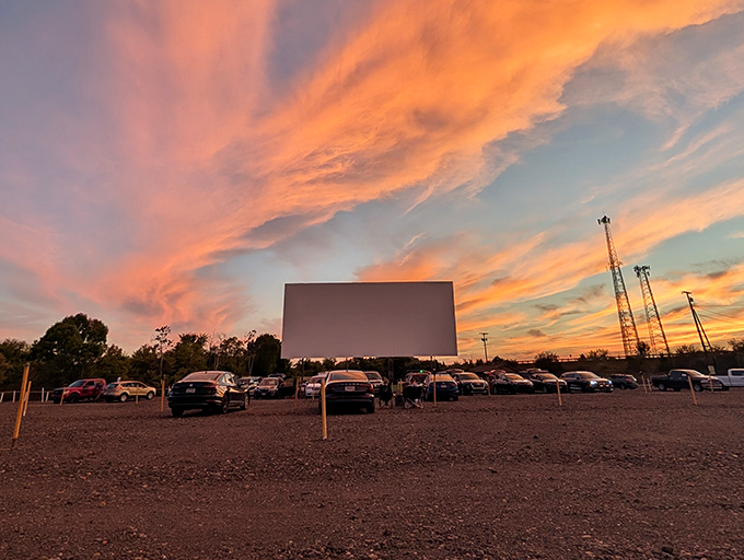Nature provides the perfect backdrop as the sun paints the sky in shades no CGI could match. Who needs special effects with this view?