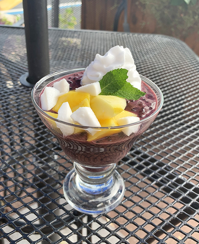 Sweet bean parfait with mango proves dessert doesn't need chocolate to make you forget your own name temporarily.