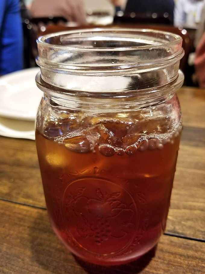 Sweet tea served in Mason jars because some traditions are too perfect to mess with.