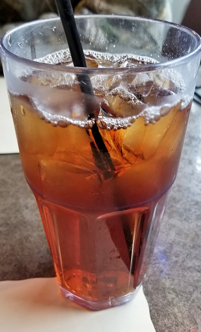 Sweet tea so perfectly amber it could be mistaken for liquid topaz—the unofficial state beverage of the South, served properly iced.