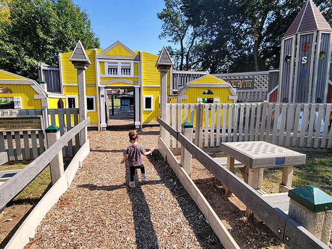 Swensson Park's playful yellow structures invite both kids and the young-at-heart to embrace their inner Viking explorer. No longship required.
