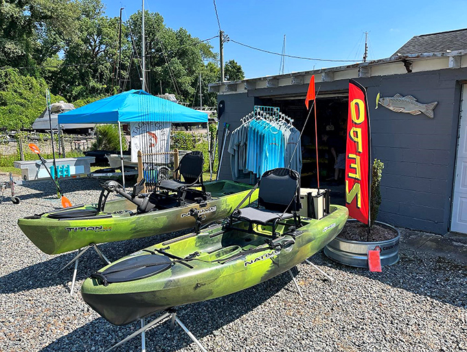 Adventure awaits at Tackle Cove, where these kayaks aren't just watercraft&mdash;they're your ticket to Irvington's hidden coves and inlets.